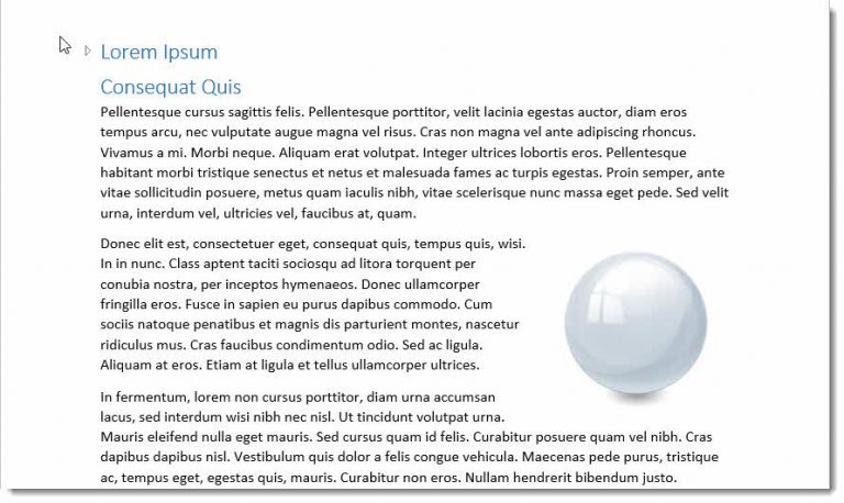 Collapse and Expand Heading in your Word 2013 Document