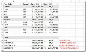 Excel AGGREGATE Function: Ignore Error Values, Subtotals & Hidden Rows