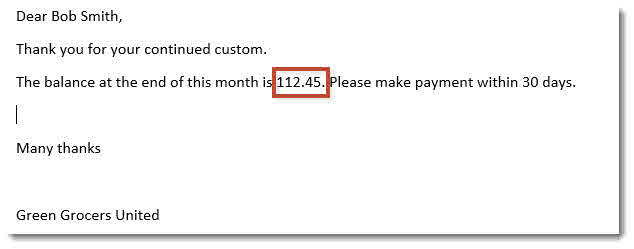 Mail Merge Applying Currency Formatting To Numbers