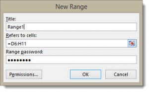 Using Excel's "Allow Users to Edit Ranges" Command