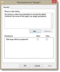 Using Excel's "Allow Users to Edit Ranges" Command