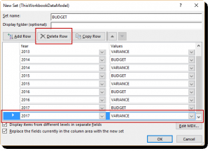 Using Named Sets in a PivotTable