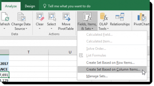 Using Named Sets in a PivotTable