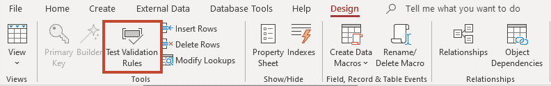 Set a Field's Validation Rule in an Access Table Set a Field's Validation Rule in an Access Table